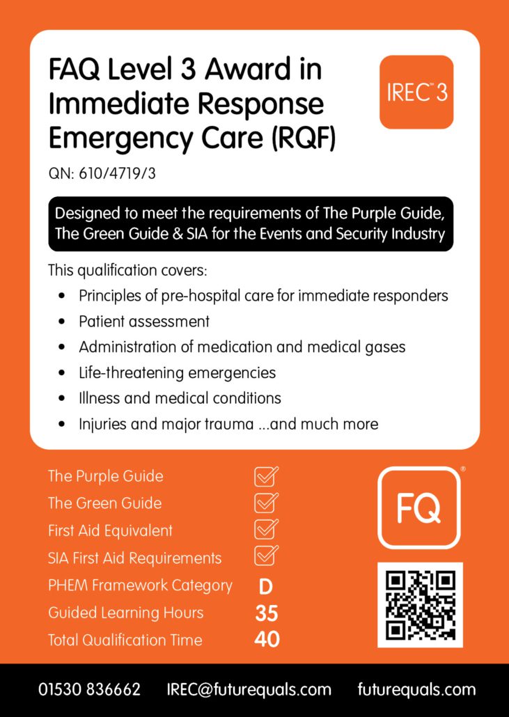 FAQ Level 3 Award in Immediate Response Emergency Care (RQF) - FutureQuals